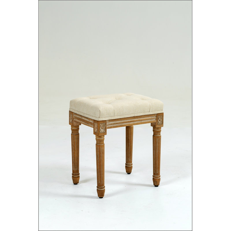 Ophelia Co. Small Padded Bench Square Upholstered Rustic Ottoman Bench Vanity Stools For Bedroom Wayfair